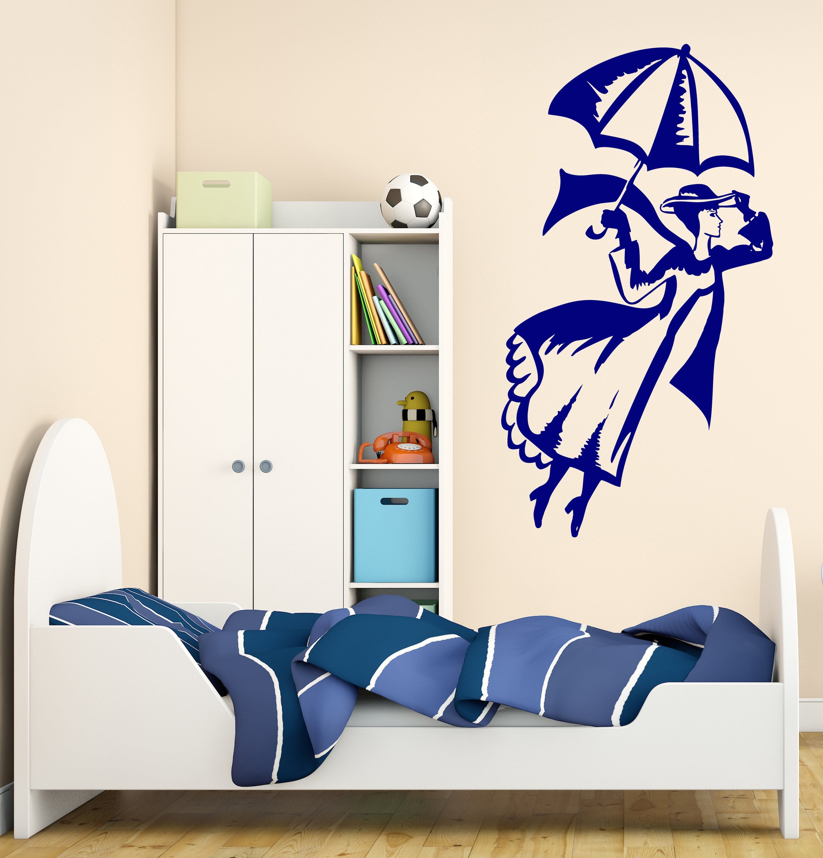 Wall Vinyl Decal Nanny-magician Mary Poppins Kids Interior Decor Uniqu ...