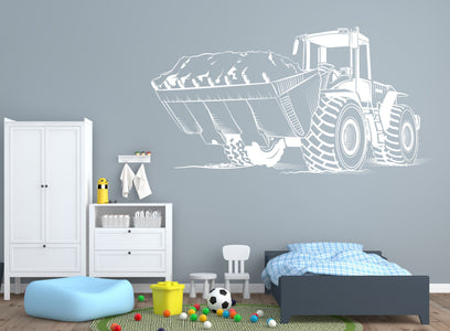 Wall Vinyl Decal Tractor Excavator Farm Work Machine Interior Decor Un ...