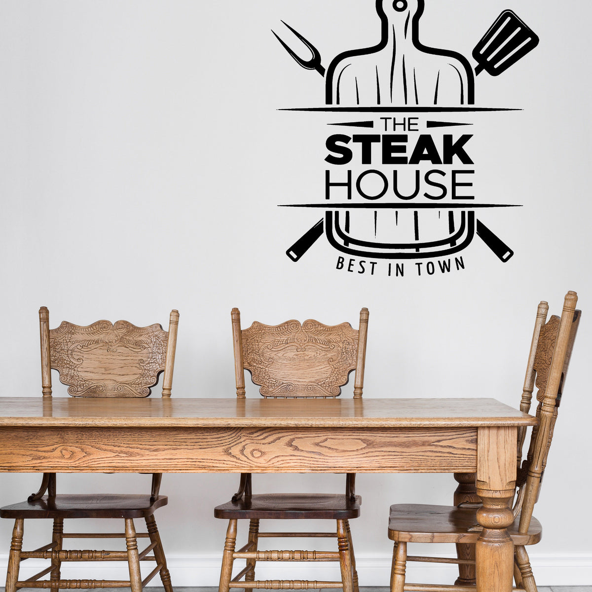 Wall Vinyl Decal Restaurant Signboard Steak House Kitchen Utensils Dec ...