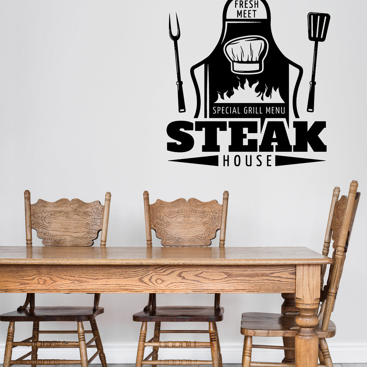 Large Wall Vinyl Decal Fresh Meat Special Grill Menu Steak House Decor ...
