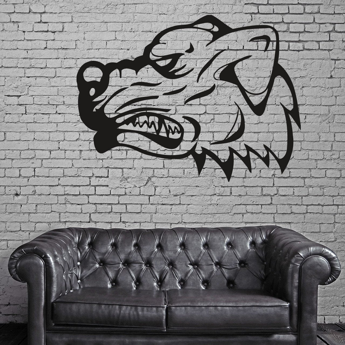 Dog Pitbull Bulldog Face Predator Mural Wall Art Decor Vinyl Sticker U ...
