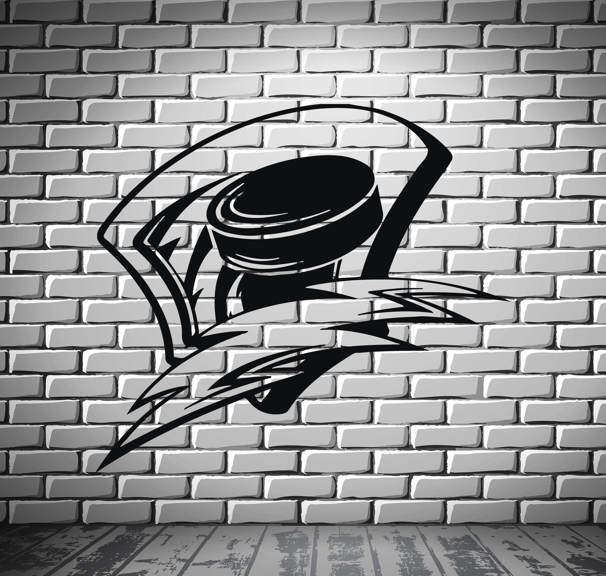 Hockey Puck Sign Simbol Tough Sport Decor Wall MURAL Vinyl Art Sticker ...