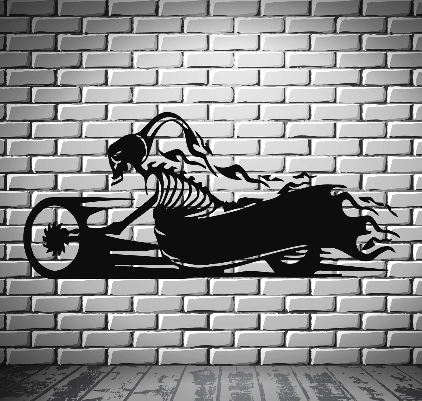 Devil Bike Scull Death Scary Sport Decor Wall MURAL Vinyl Art Sticker ...