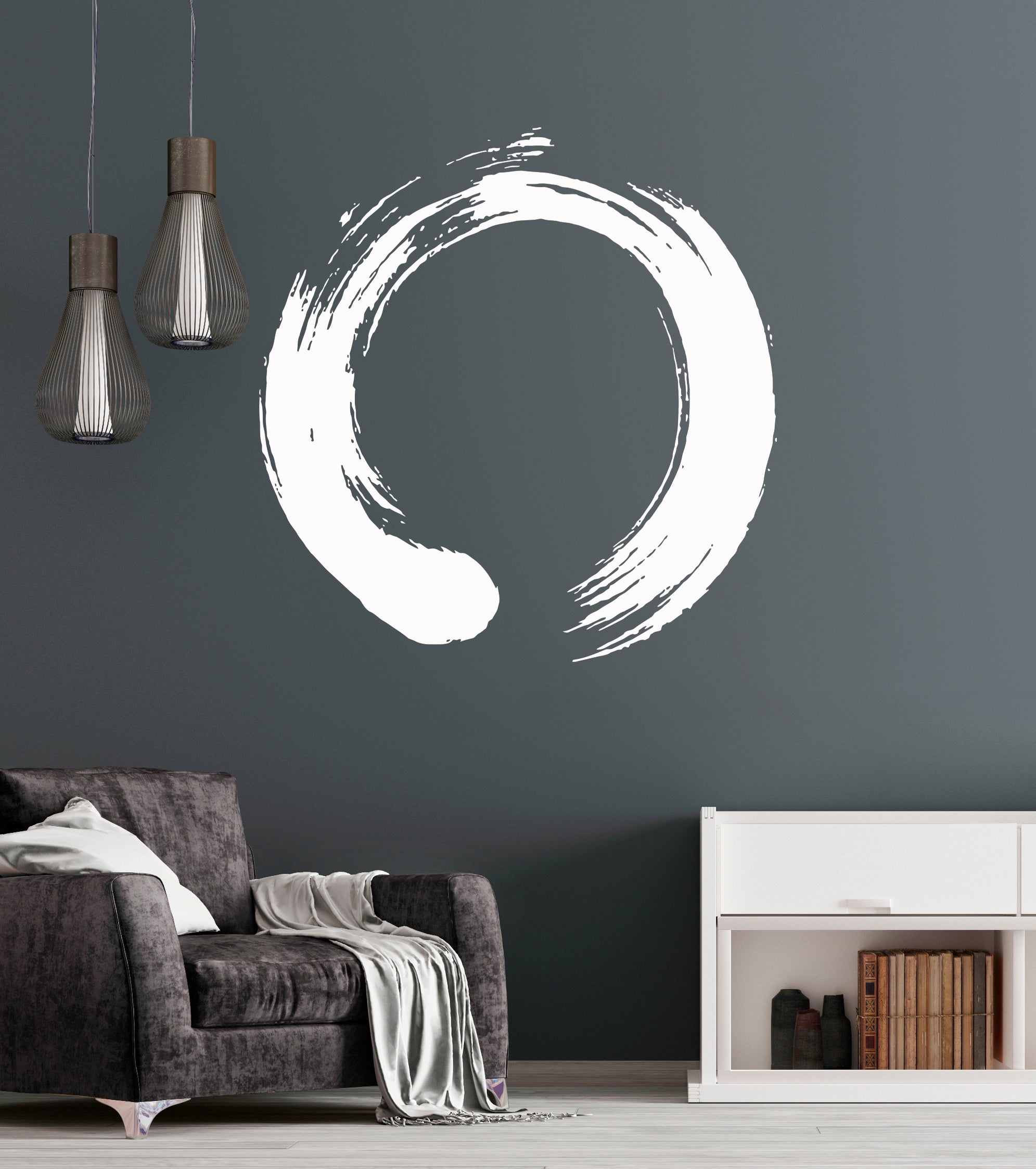 Decal Vinyl Wall Circle Enso Zen Calligraphy Japan Living Room ...